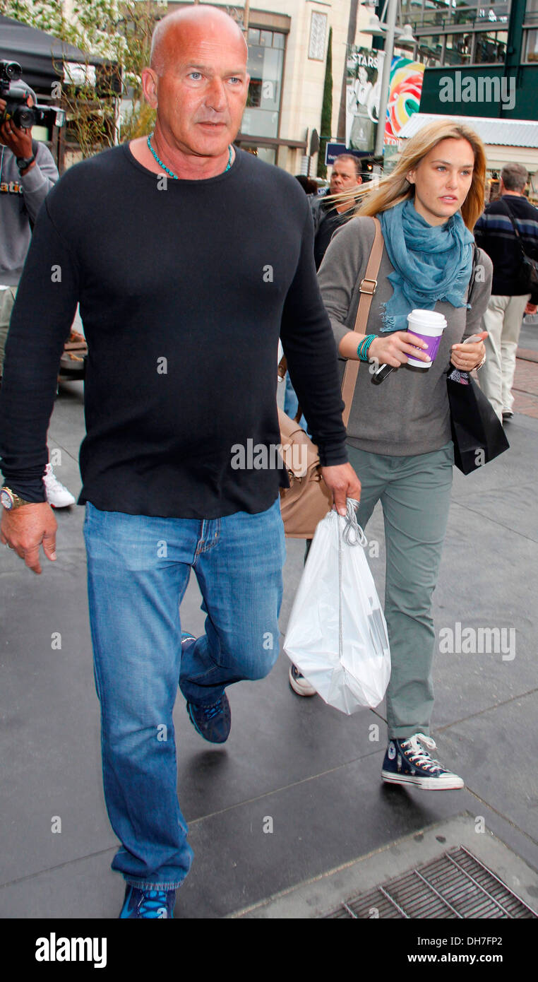 Bar Refaeli shops at The Grove with her father Los Angeles, California ...