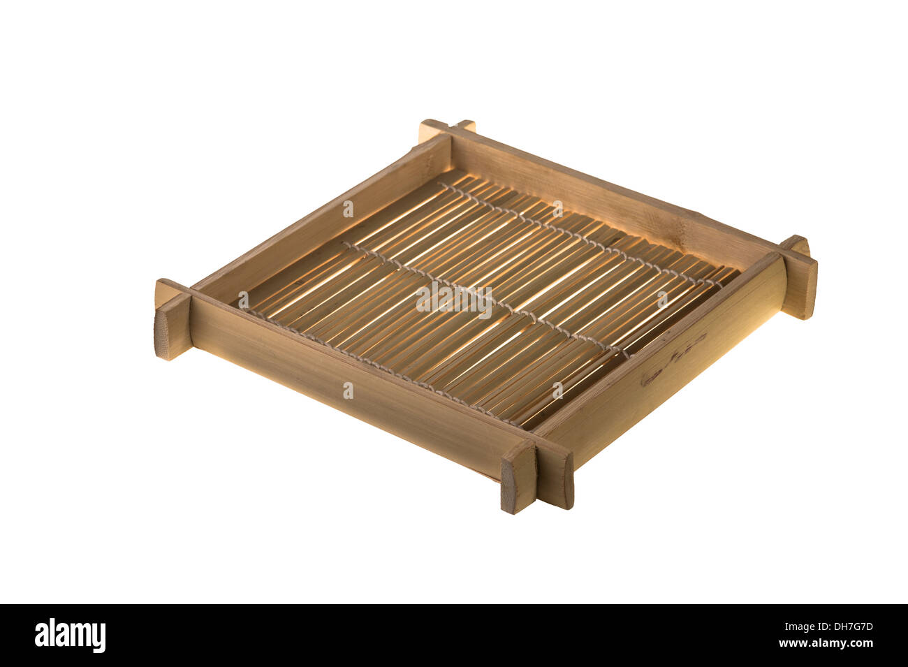 A tray made form bamboo, with split bamboo for the base Stock Photo - Alamy