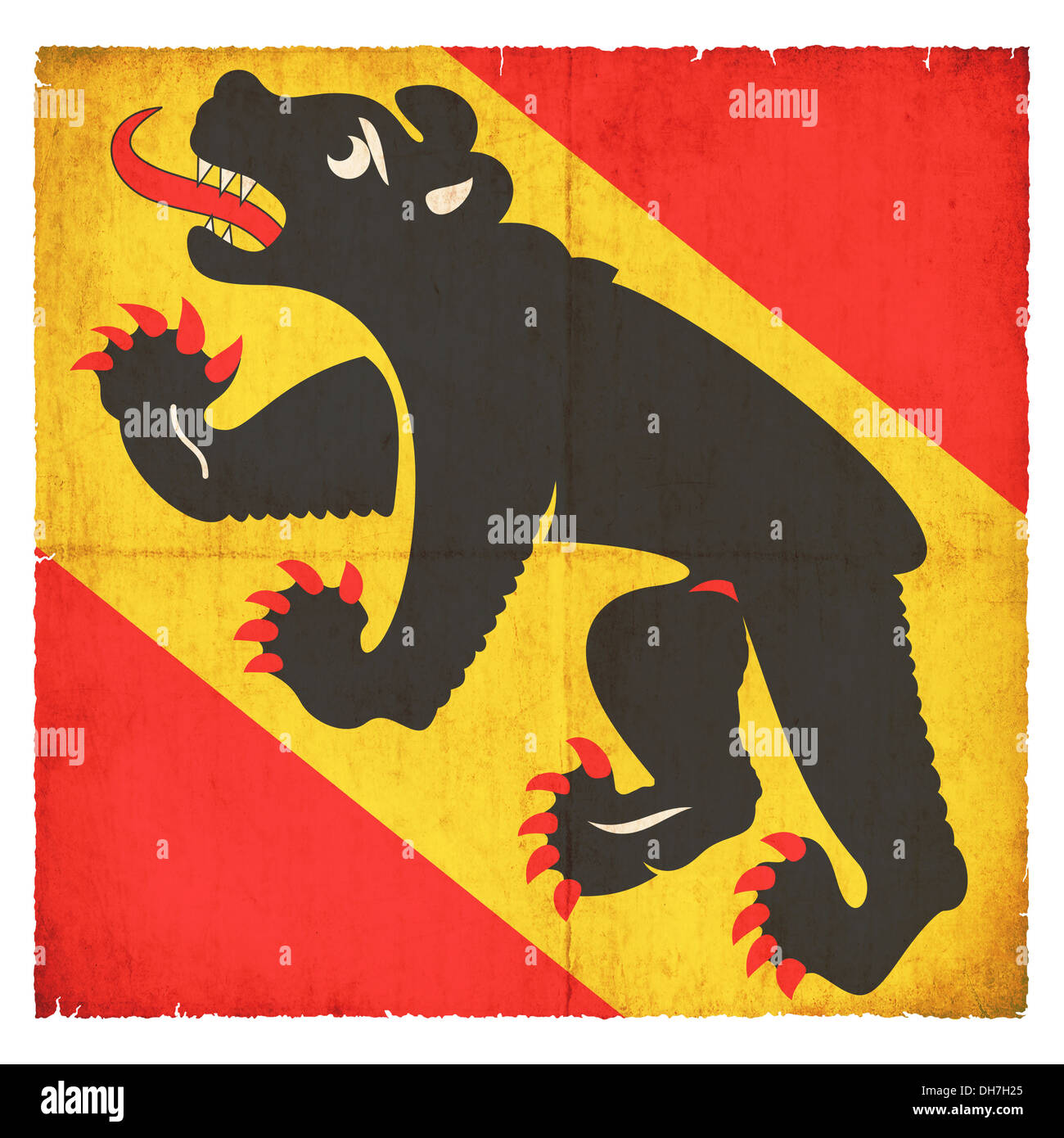 Flag of the swiss canton Bern created in grunge style Stock Photo - Alamy