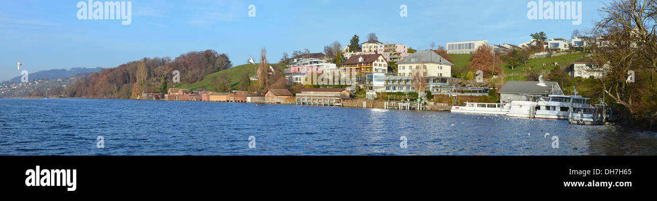 Panorama of the lake Halwill Stock Photo - Alamy