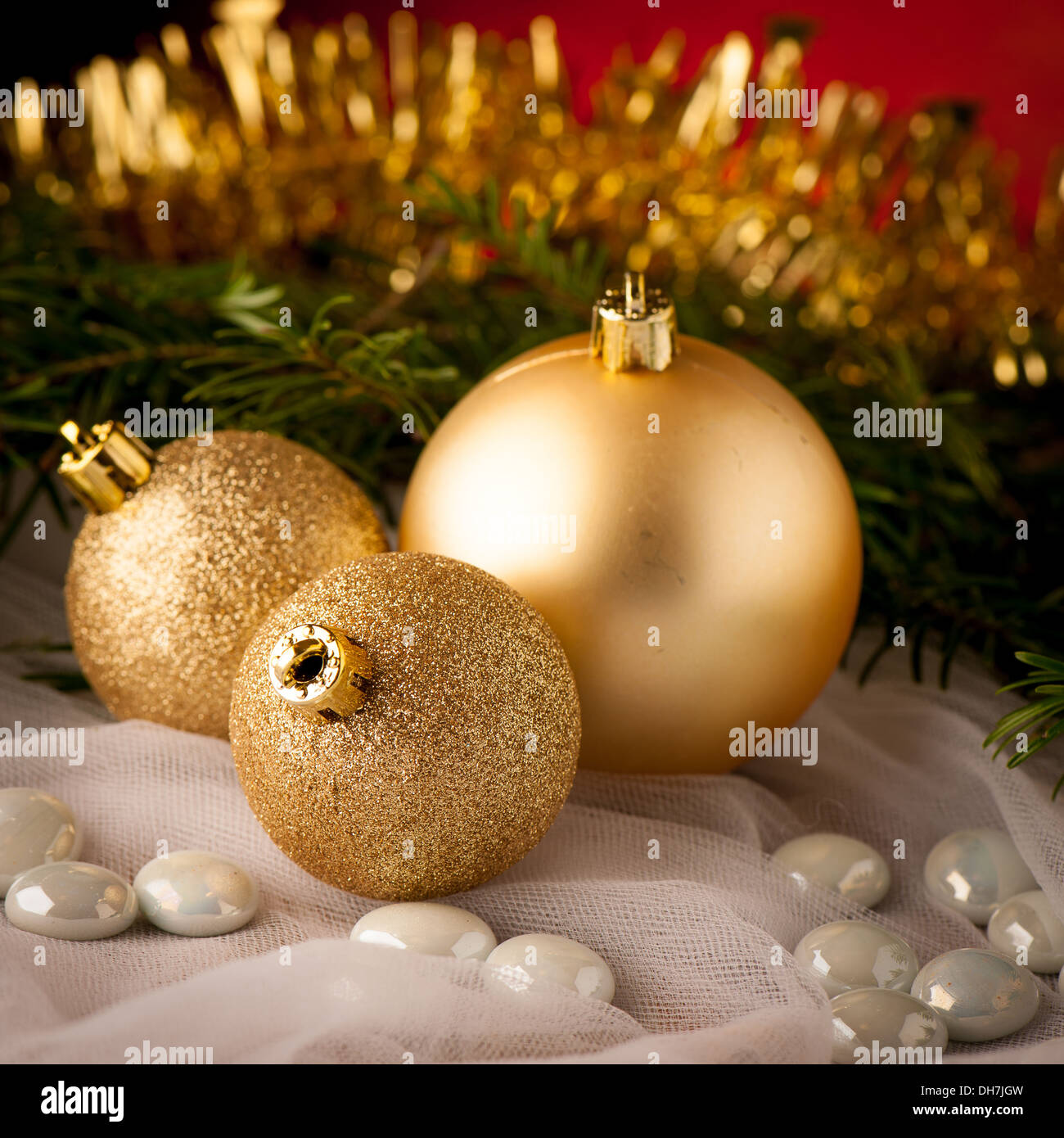 Gold color balls hi-res stock photography and images - Alamy