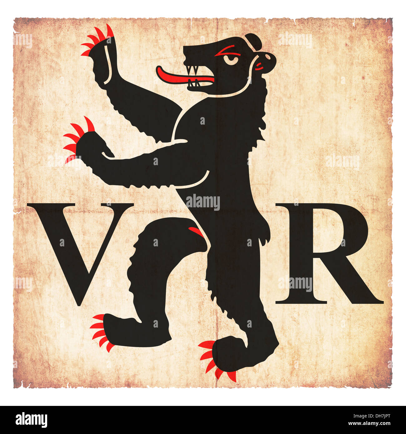 Flag of the swiss canton Appenzell Ausser Rhoden created in grunge ...