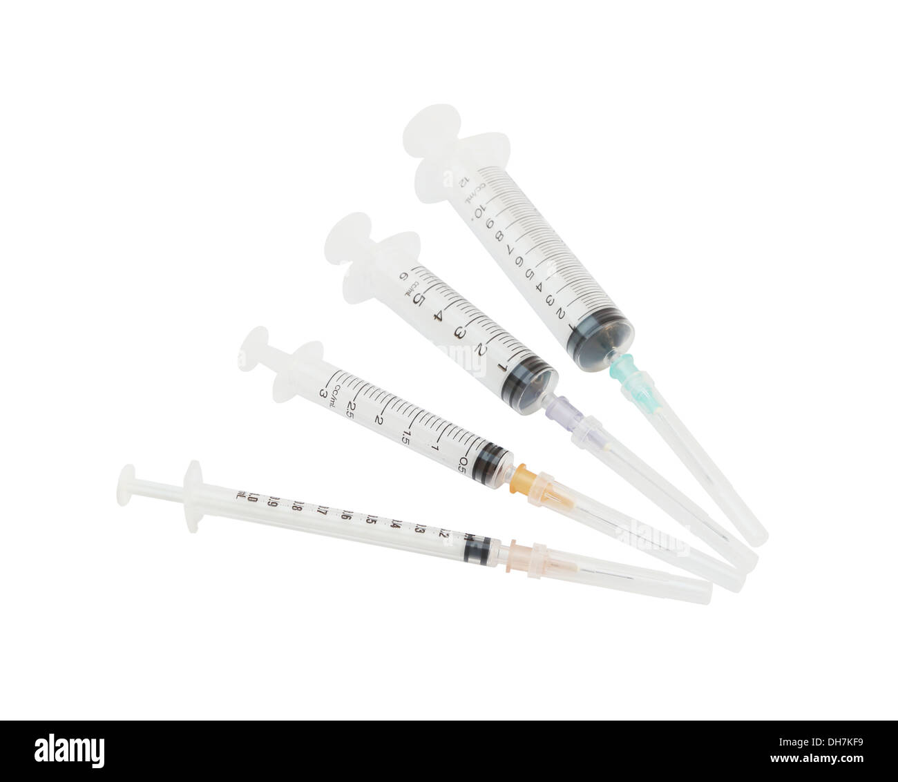 set of empty syringe isolated on white background (with clipping path ...