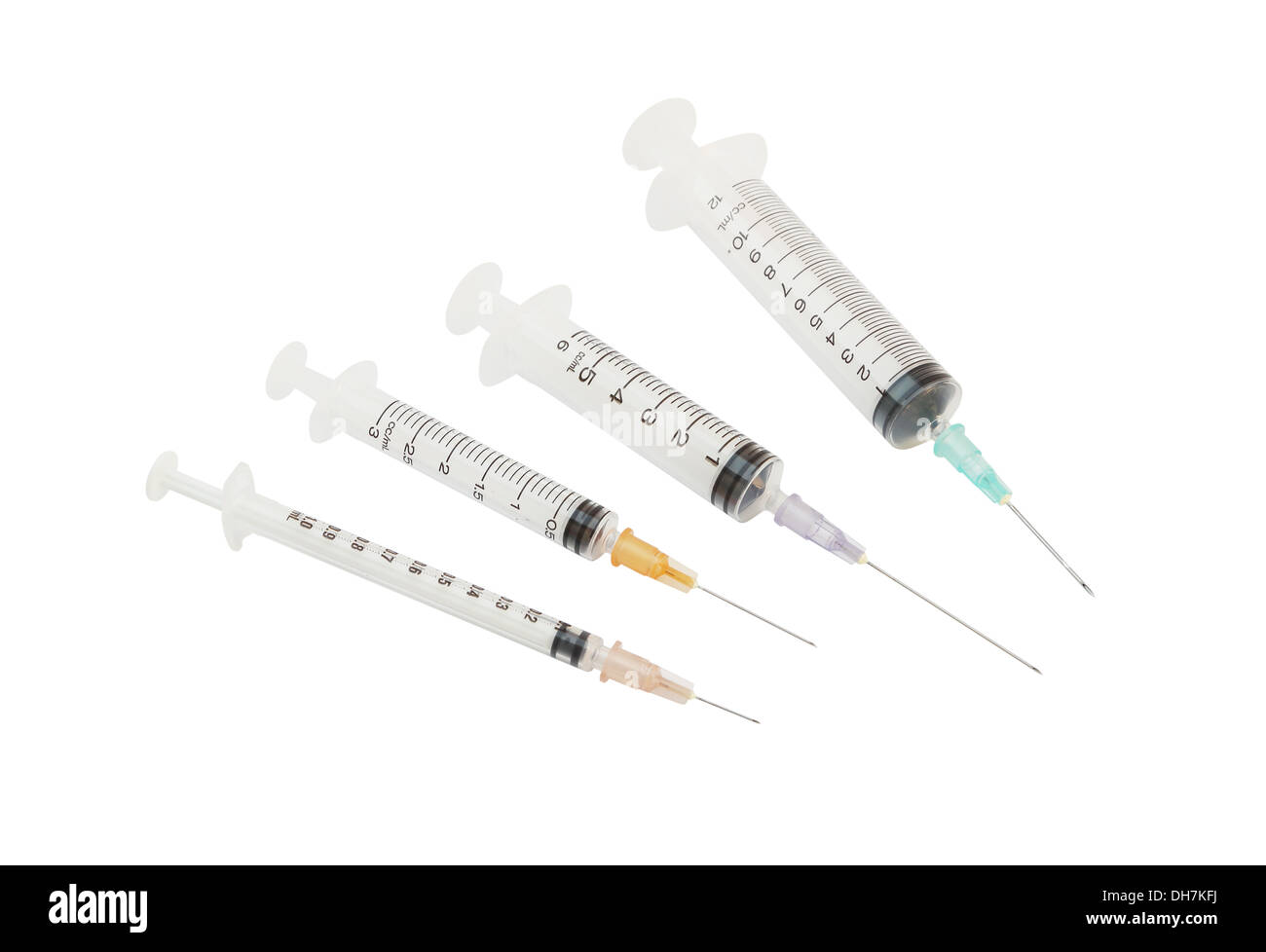 set of empty syringe isolated on white background (with clipping path ...