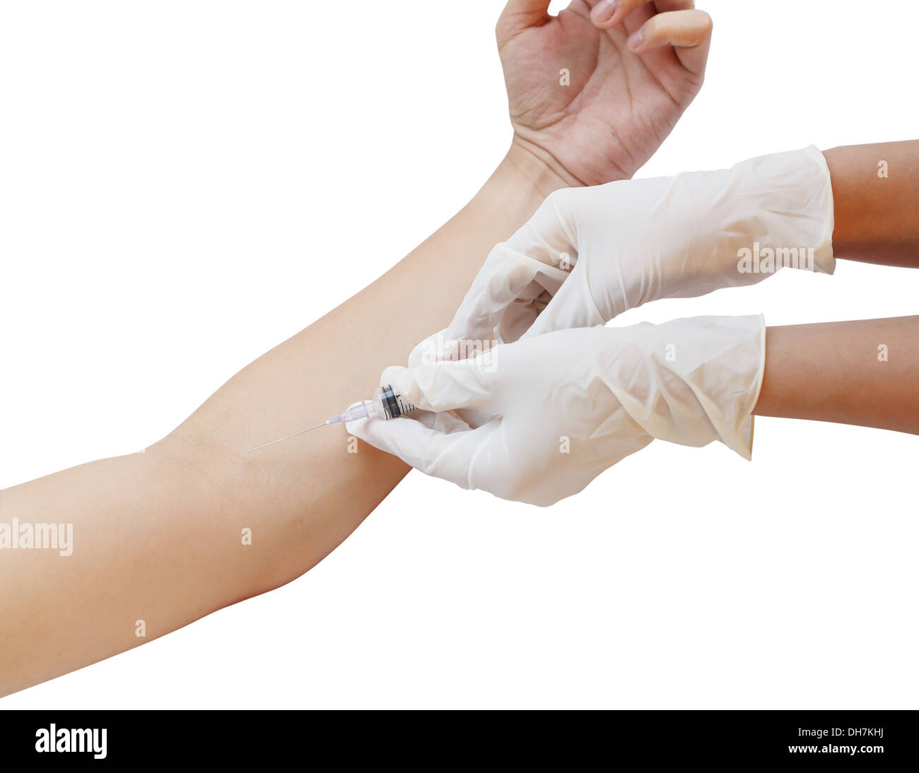 syringe with taking blood on white background (with clipping path Stock ...