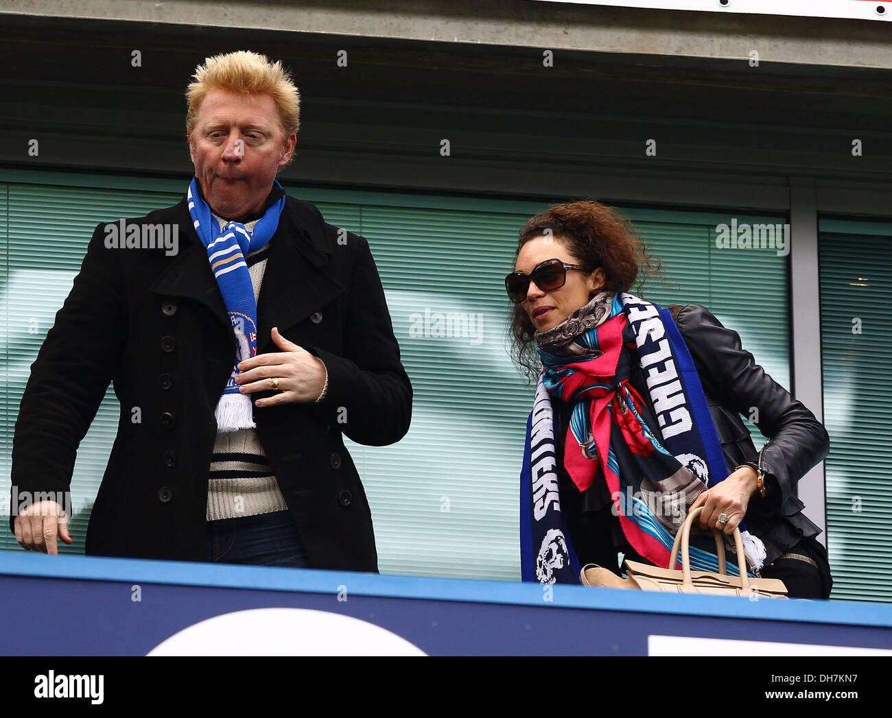 Boris Becker and wife Lilly Kerssenberg watch Chelsea F.C take on ...