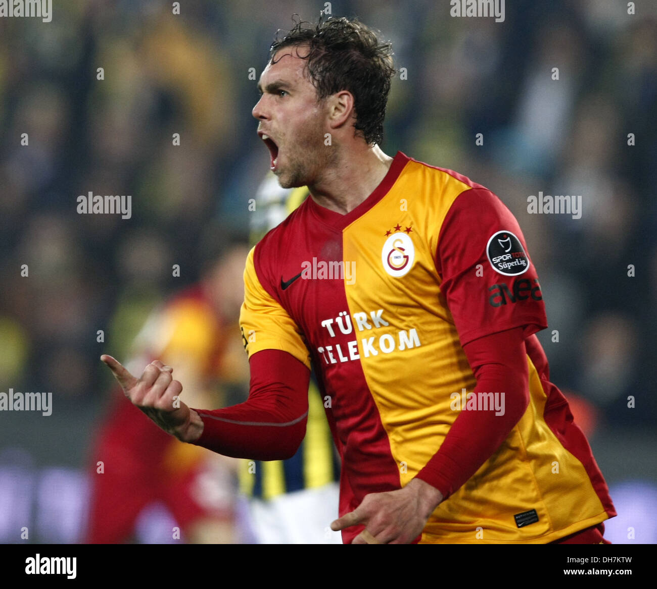 Johan Elmander Fenerbahce vs Galatasaray at Sukru Saracoglu Stadium in ...