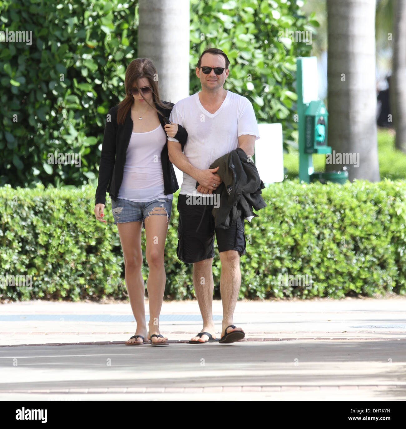 Christian Slater and a his girlfriend seen walking in Miami Beach Miami ...