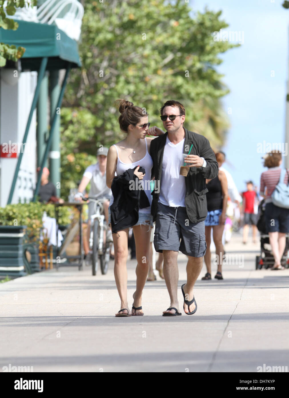 Christian Slater and a his girlfriend seen walking in Miami Beach Miami ...