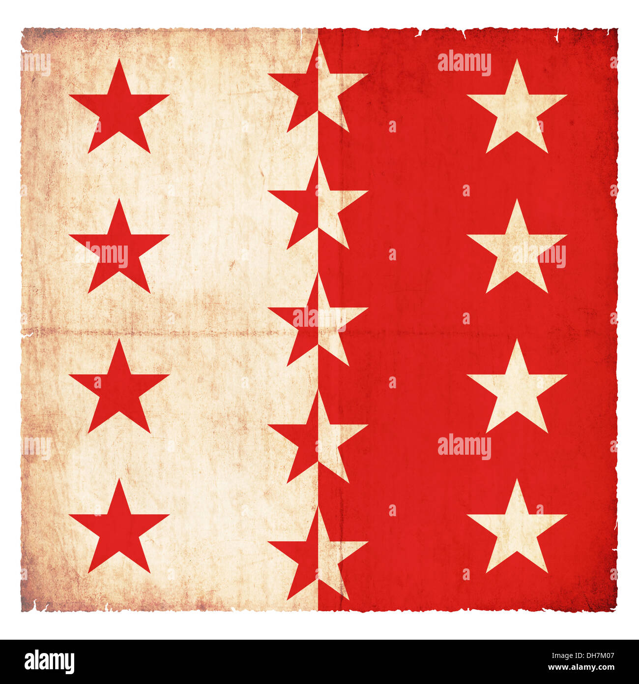 Flag of the swiss canton Valais created in grunge style Stock Photo - Alamy