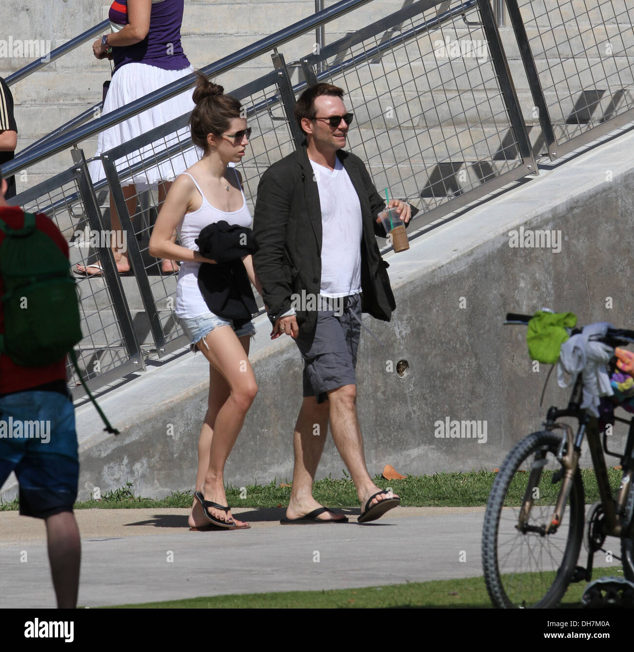 Christian Slater and a his girlfriend seen walking in Miami Beach Miami ...