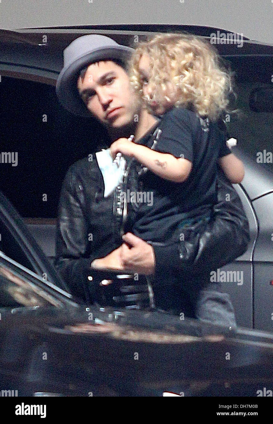 Fall Out Boy bassist Pete Wentz holding his son Bronx at Jessica ...