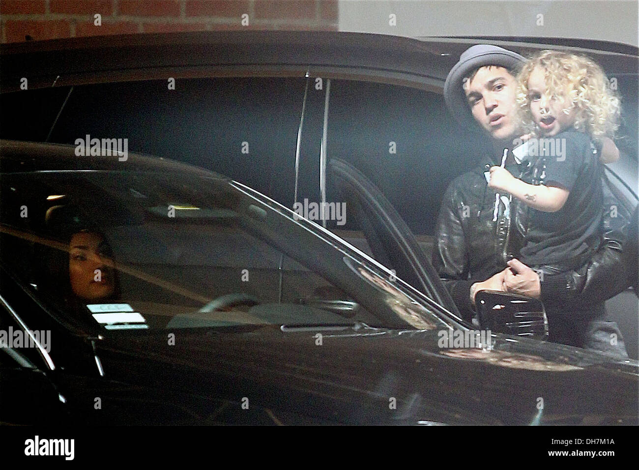 Fall Out Boy bassist Pete Wentz holding his son Bronx at Jessica ...