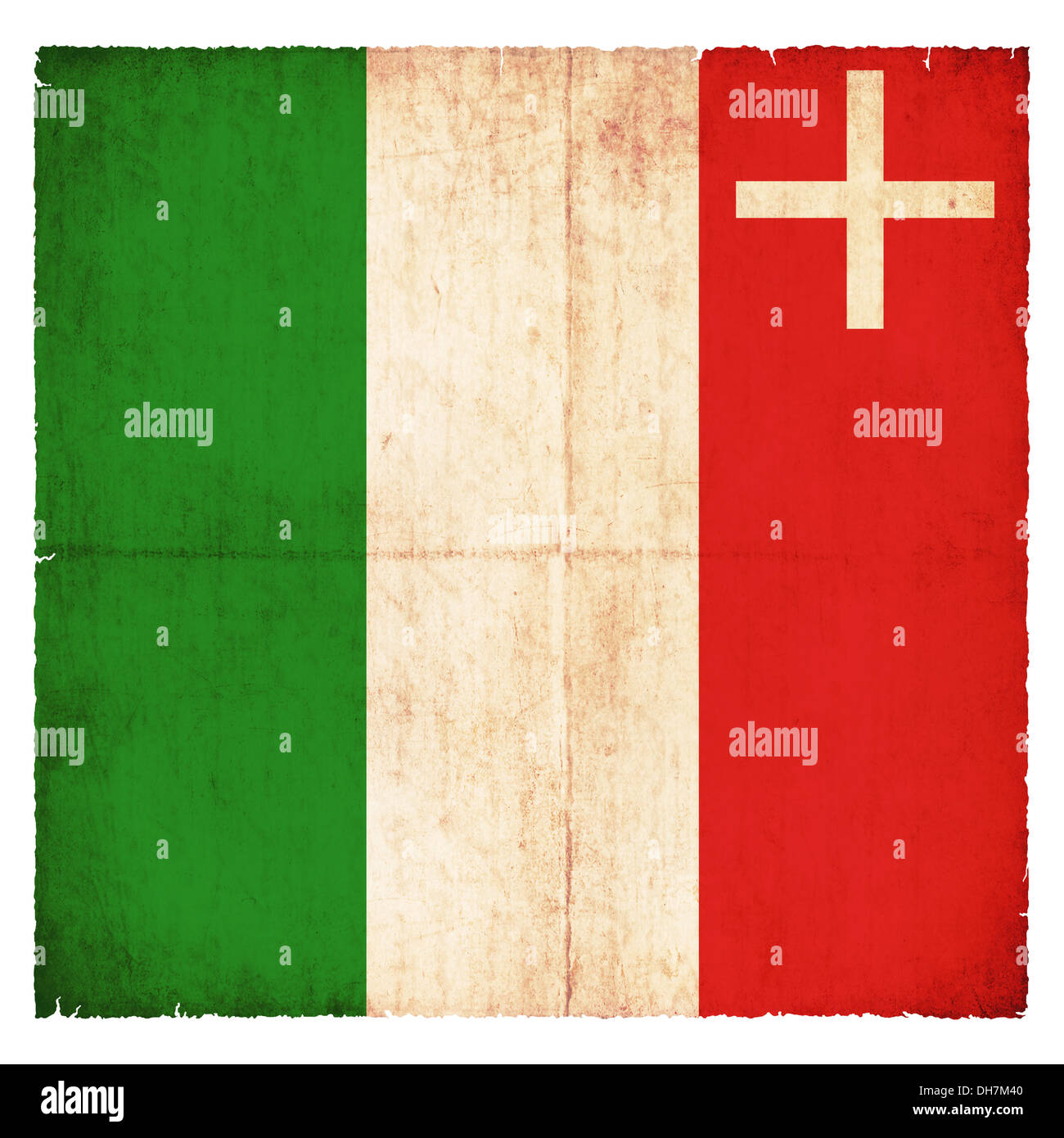 Flag of the swiss canton Neuchatel created in grunge style Stock Photo ...