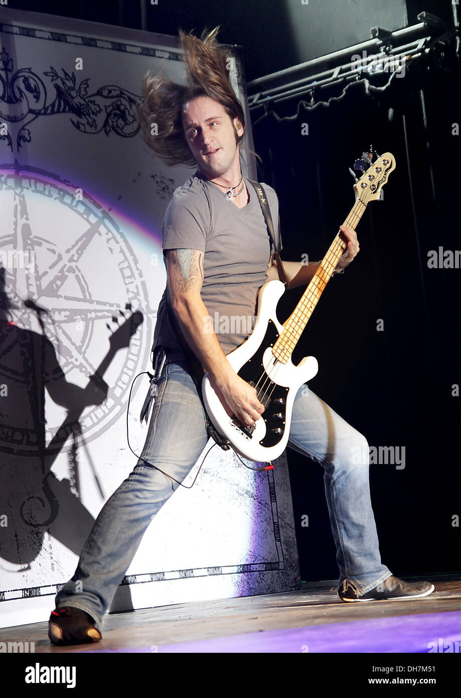 Jon Lawhon of Black Stone Cherry performing live at Manchester Academy ...