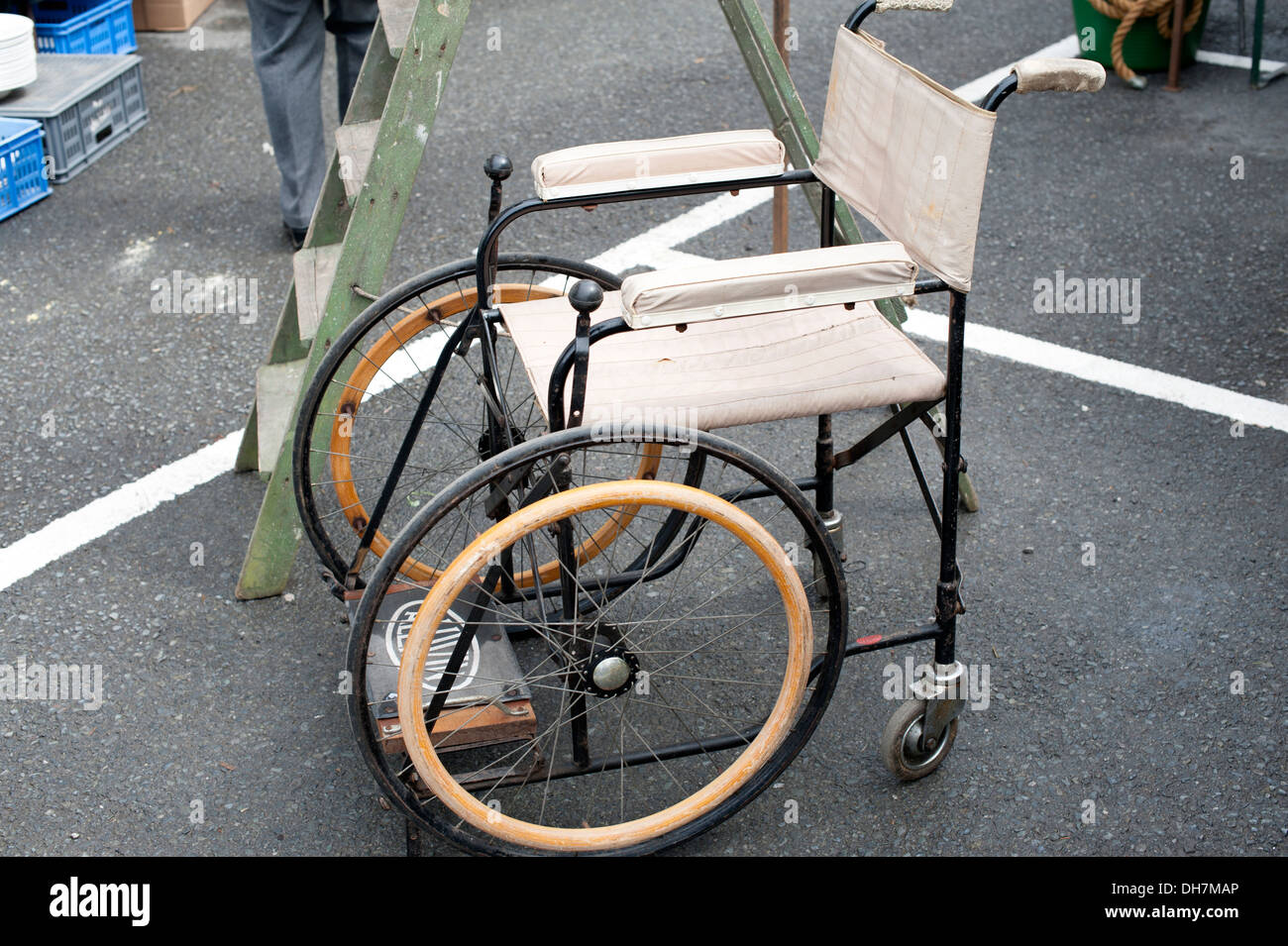 Old Victorian Allwin Wheelchair Wood disabled Stock Photo - Alamy