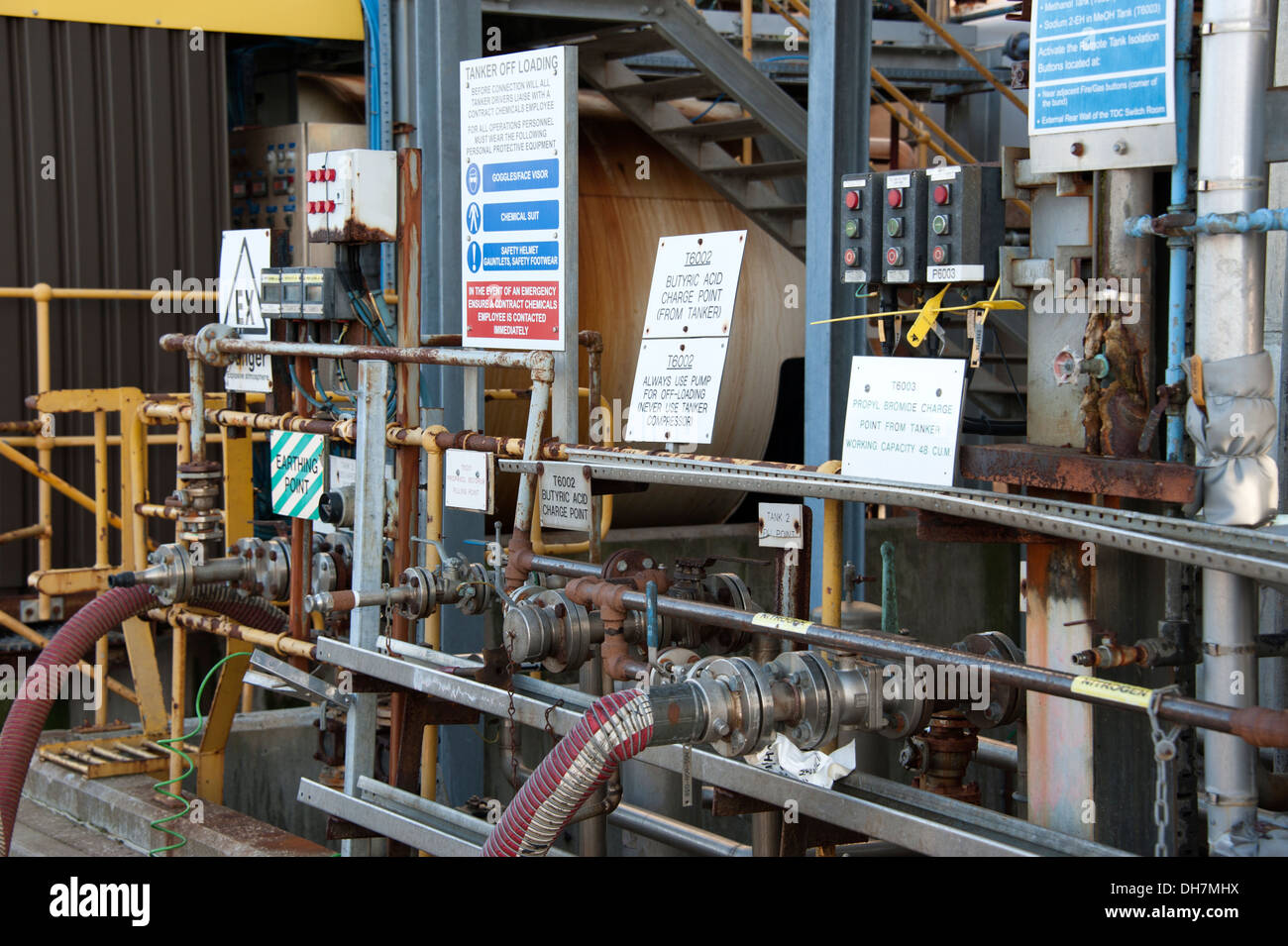 Chemical Factory Road Tanker Loading Point Discharge Stock Photo - Alamy