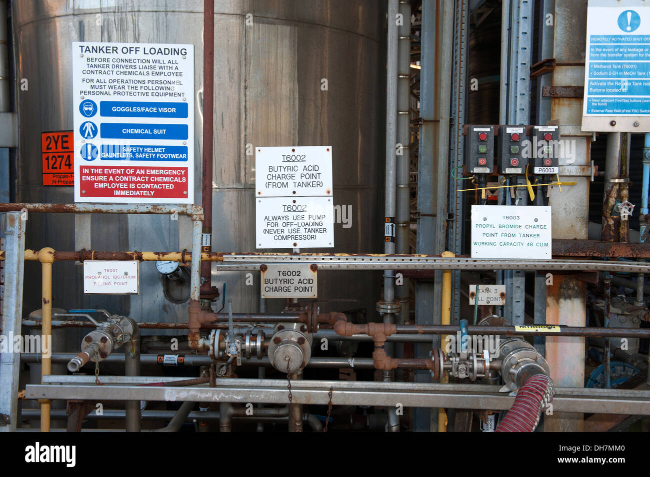 Chemical Factory Road Tanker Loading Point Discharge Stock Photo - Alamy