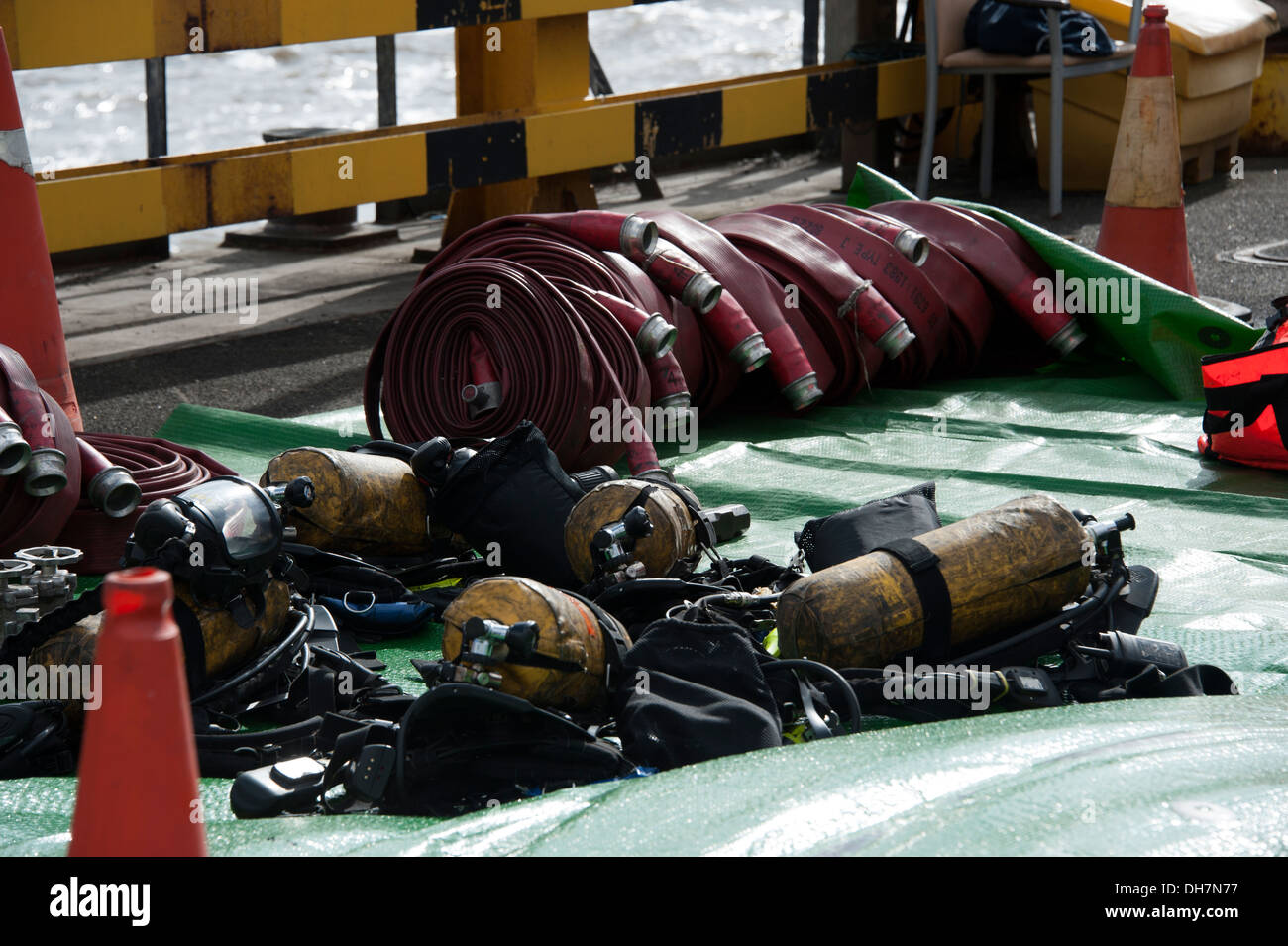 Fire Equipment Dump on Salvage Sheet Hose BA Stock Photo - Alamy