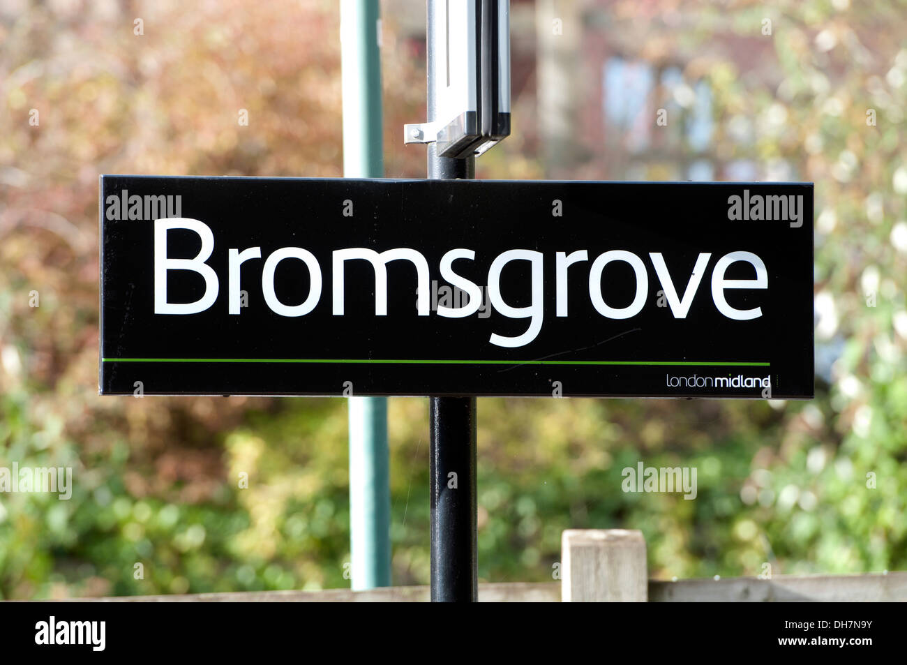 Bromsgrove railway station sign, Worcestershire, UK Stock Photo - Alamy