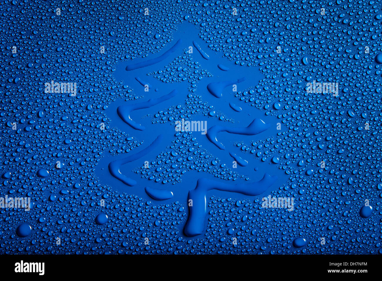 tree shape between water drops Stock Photo - Alamy