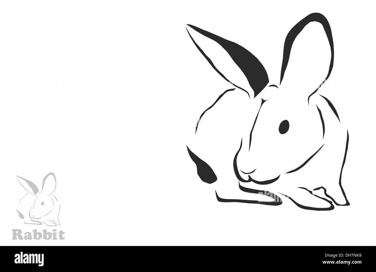 Jumping bunny outline hi-res stock photography and images - Alamy