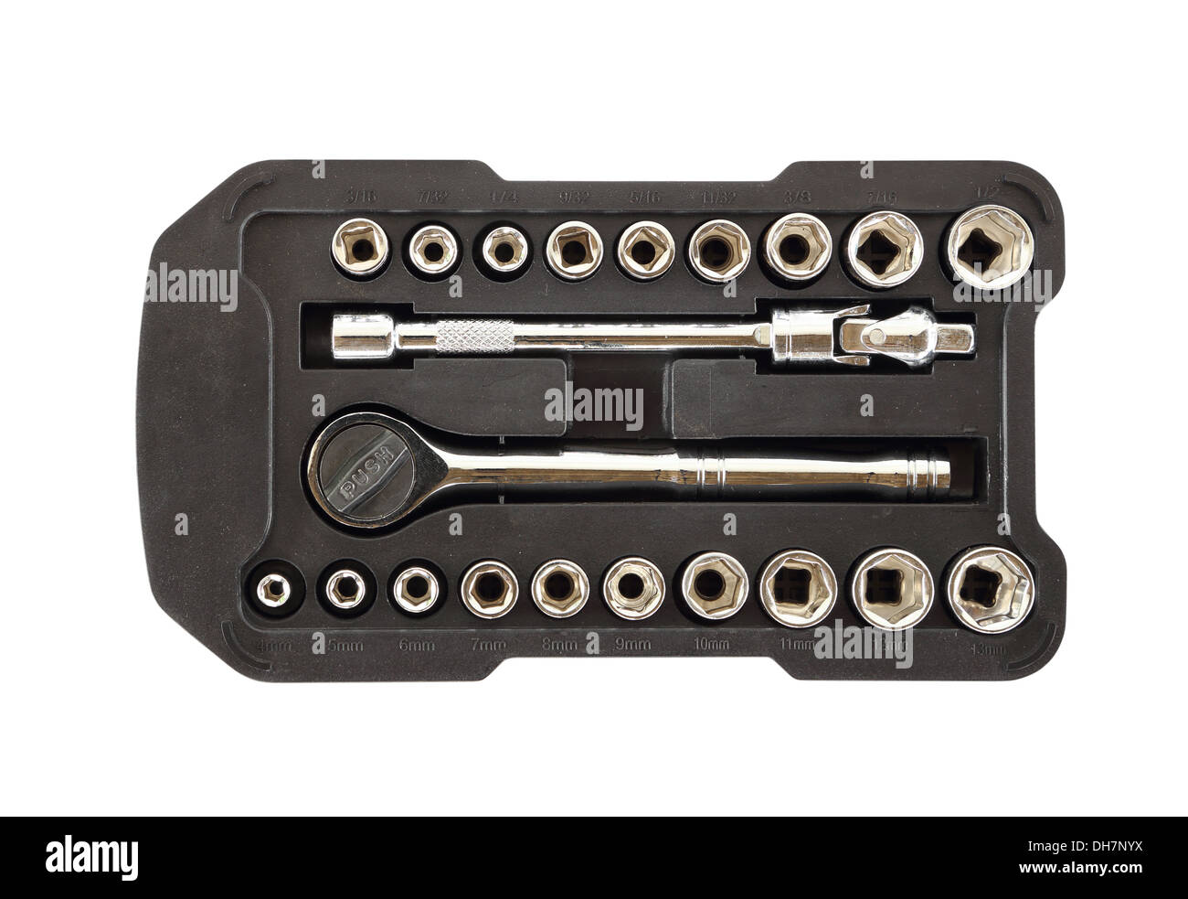 socket wrench set on white background (with clipping path Stock Photo ...