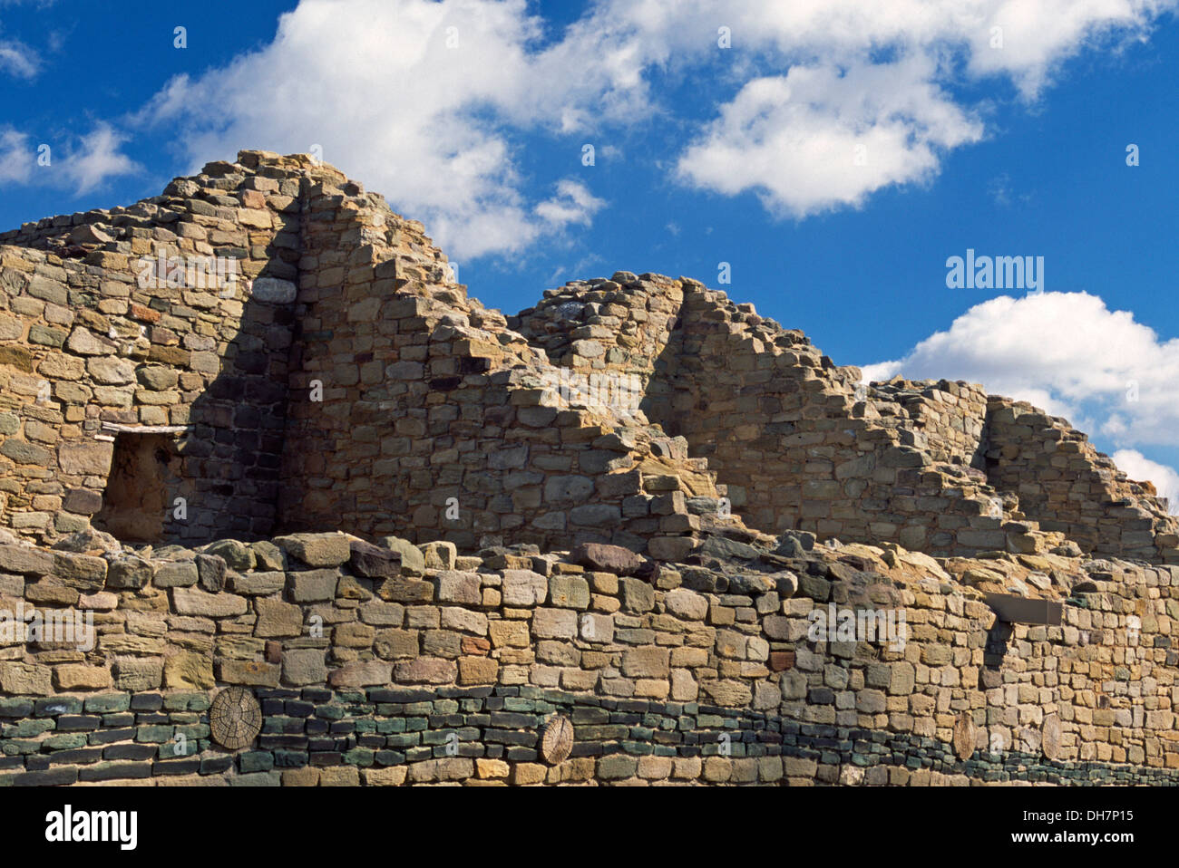 Ruined walls in Aztec Ruins National Monument, Aztec, New Mexico USA ...