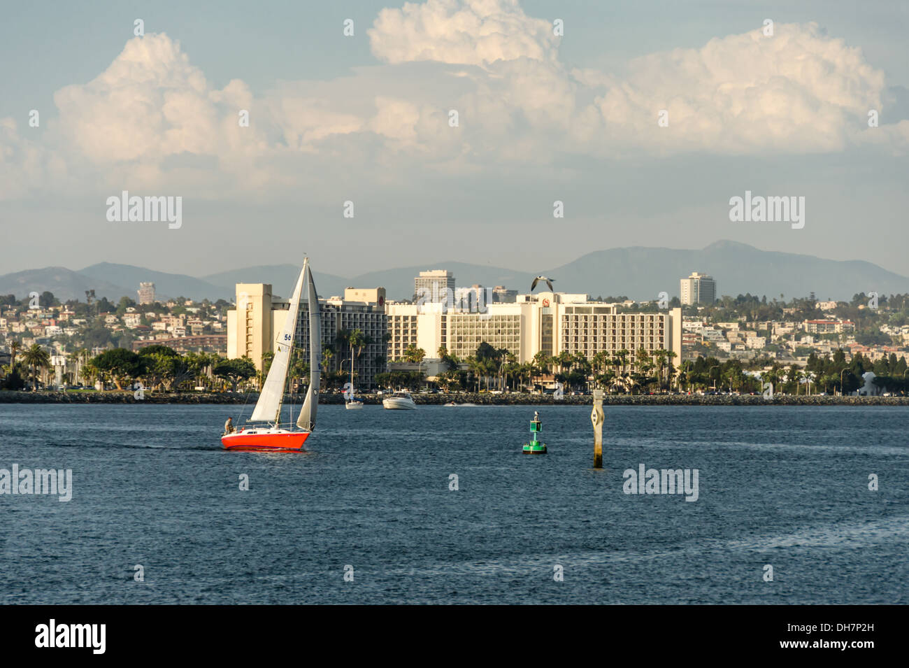Sailboat on San Diego Harbor. San Diego, California, United States ...