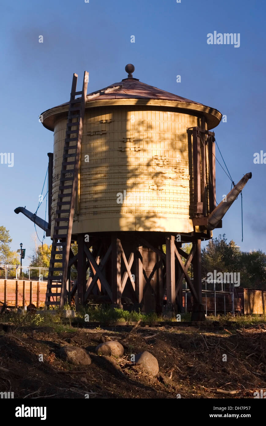 Water tower, Cumbres & Toltec Train Depot, Chama, New Mexico USA Stock ...