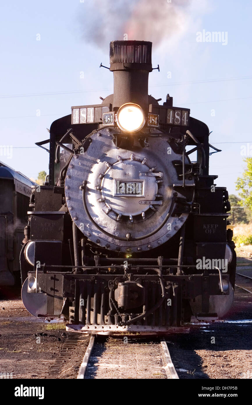 Train engine, Cumbres & Toltec Railroad, Chama, New Mexico USA Stock ...