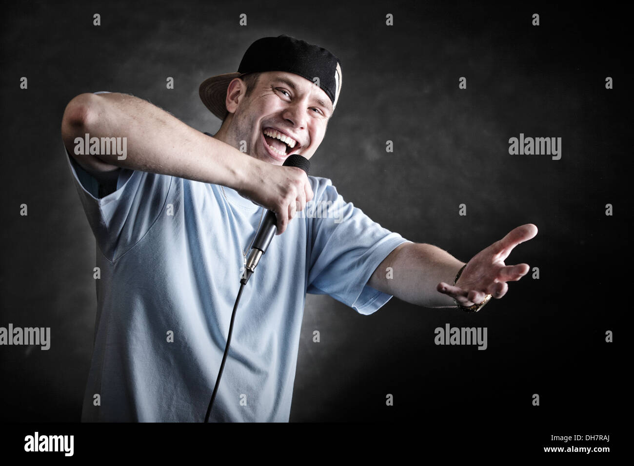 Rapper attitude rap singer hip Hop Dancer performing. Young man with ...