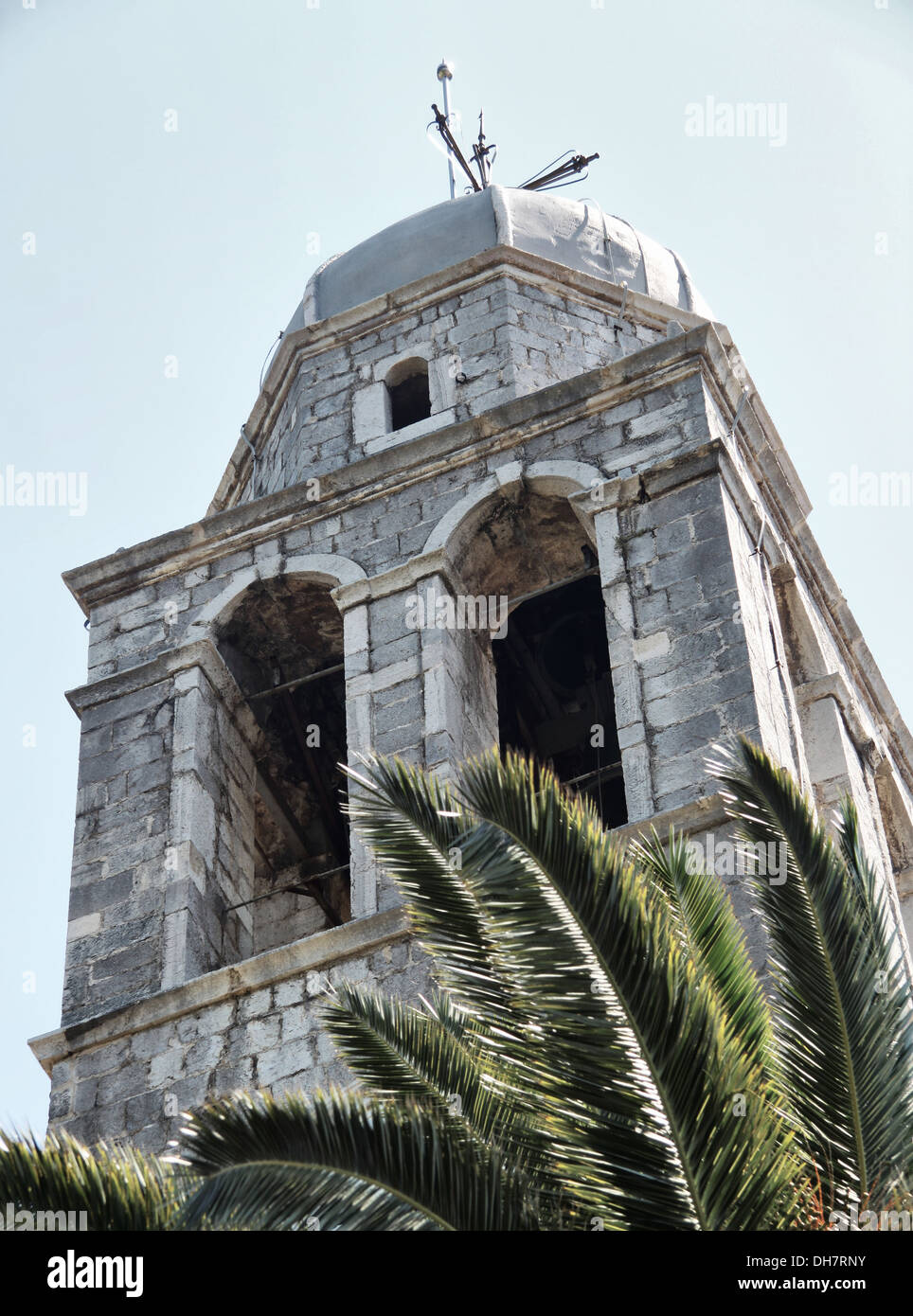 Old church tower made from stone Stock Photo - Alamy