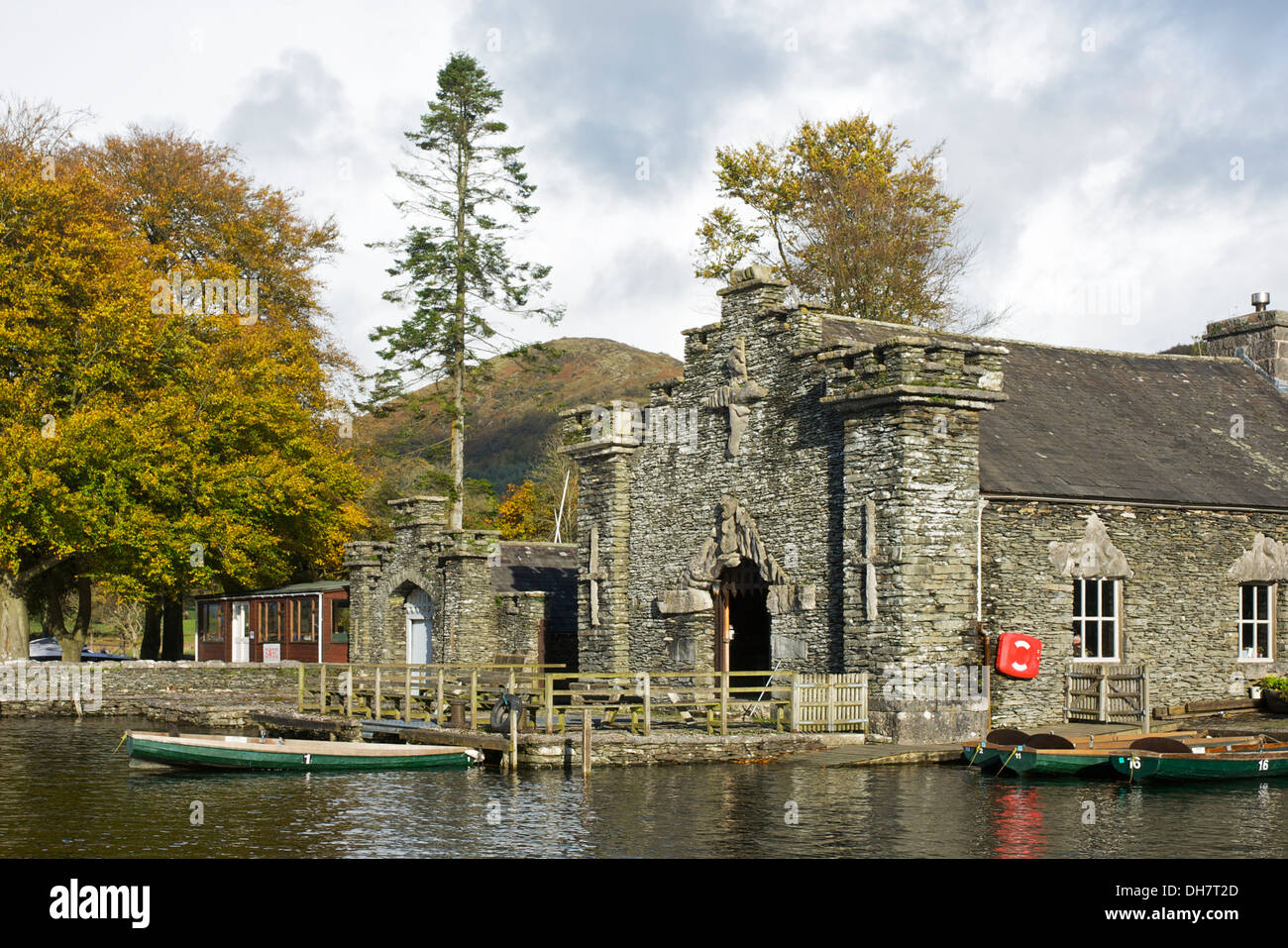 Boathouses at Fell Foot Park, Lake Windermere, South Lakeland, Lake ...