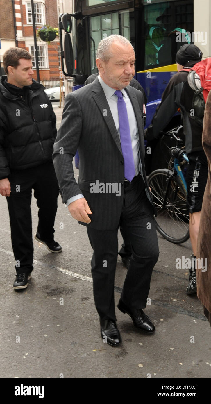 Lord Alan Sugar leaving BBC Radio 1 studios after talking about new ...