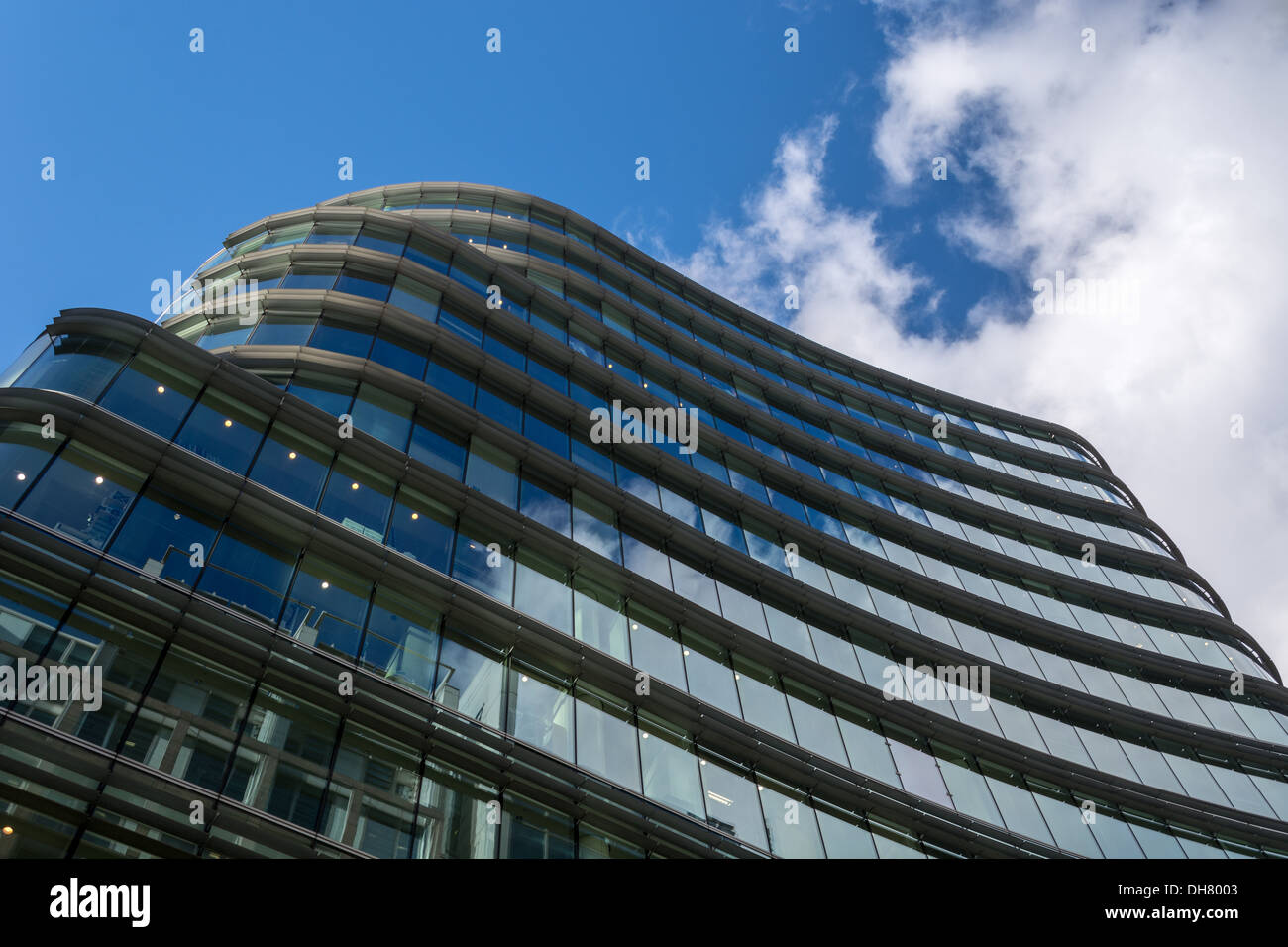 The banded cladding of One London Wall Stock Photo - Alamy