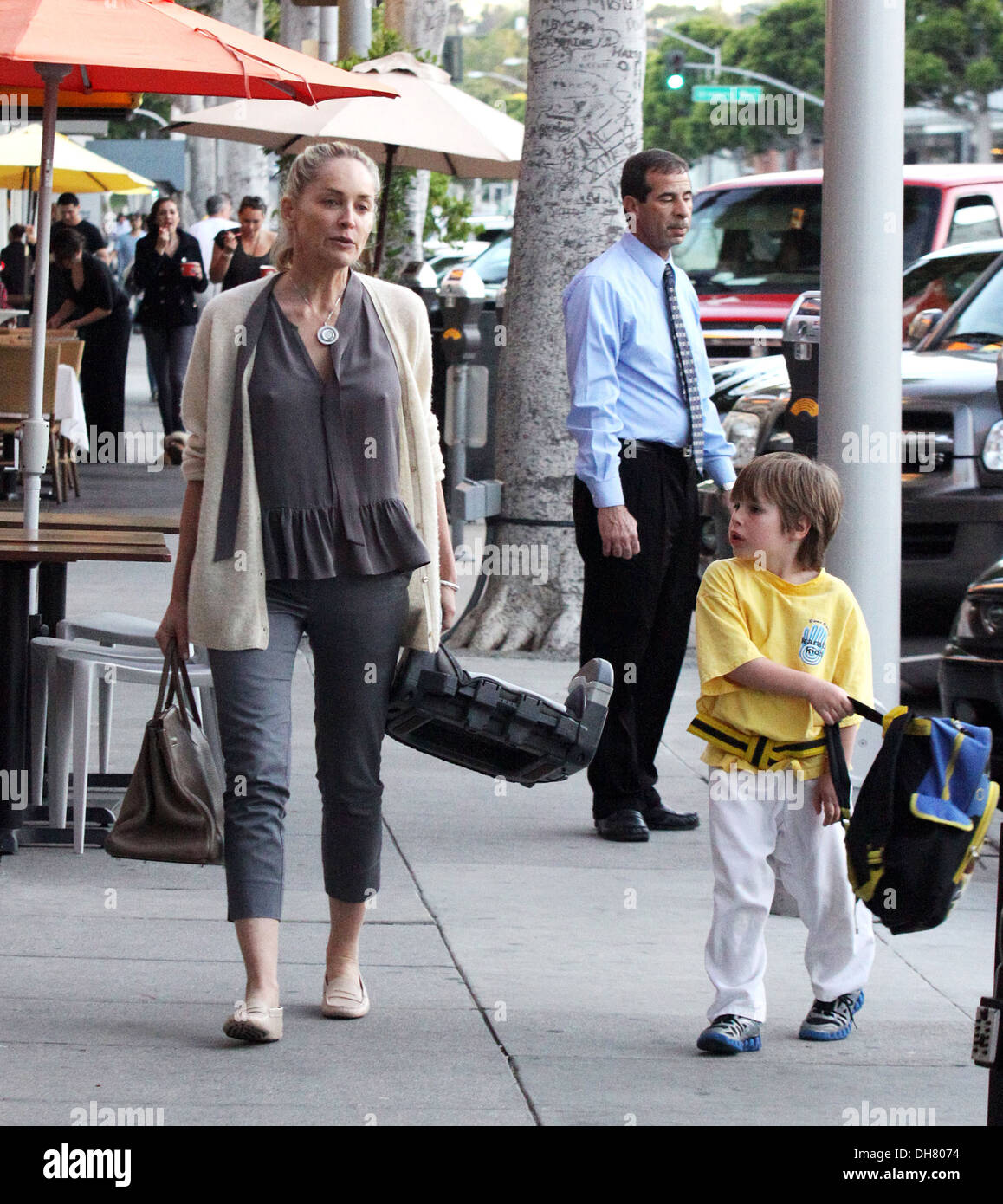 Sharon Stone and her son Laird walk together after having lunch. Sharon ...