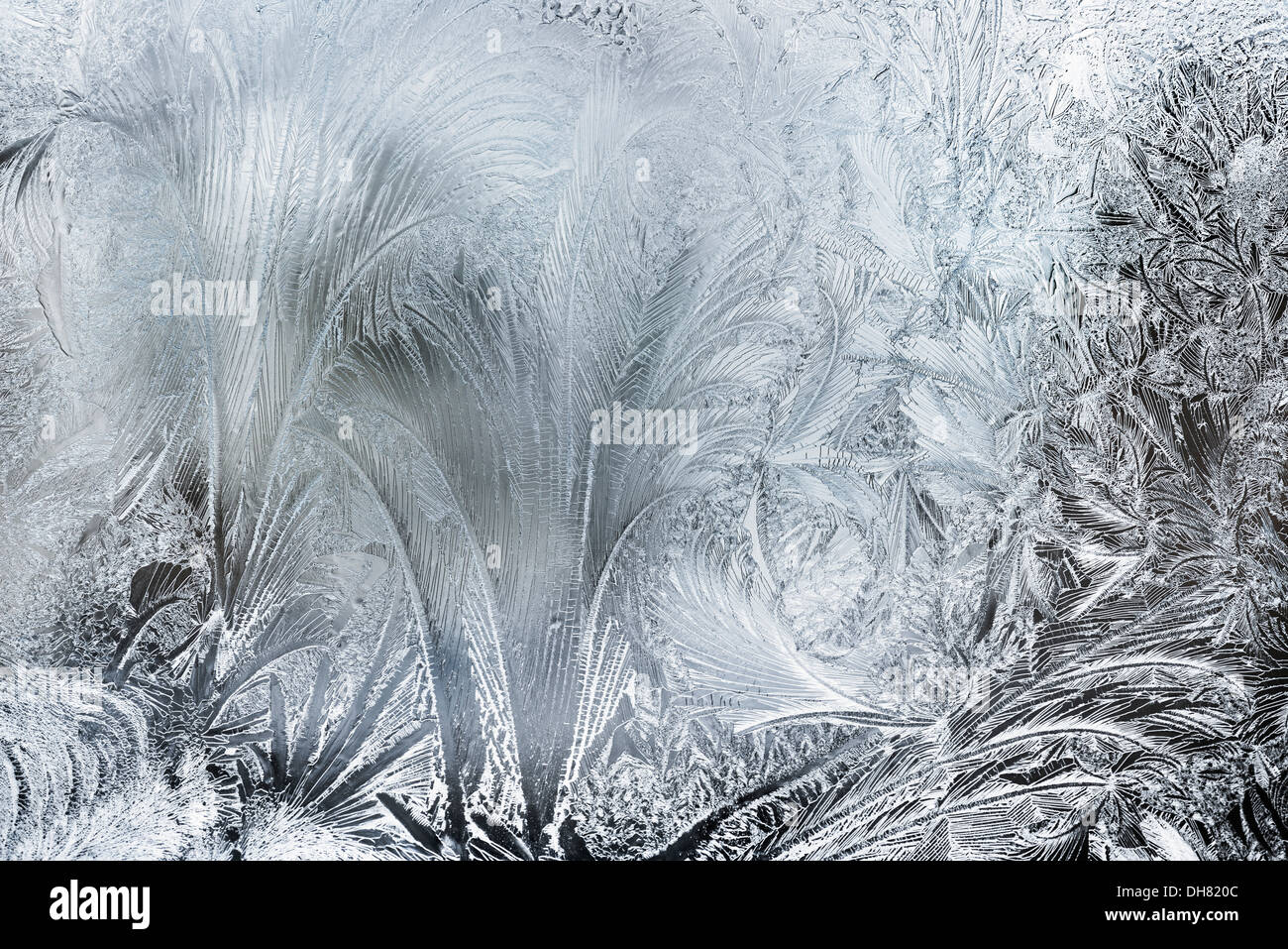 Ice Patterns On A Winter Window,Close Up Stock Photo - Alamy
