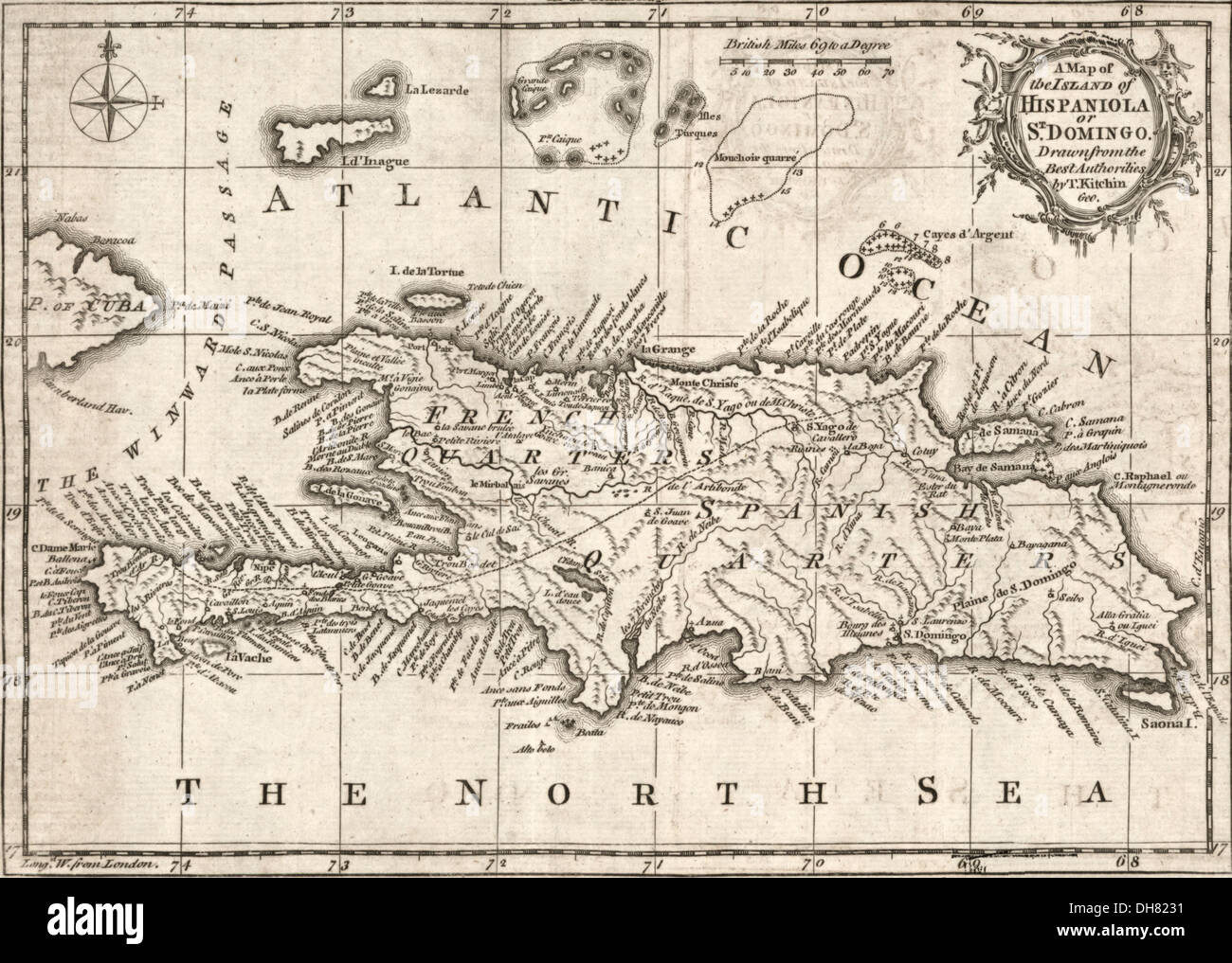 Hispaniola island map hi-res stock photography and images - Alamy