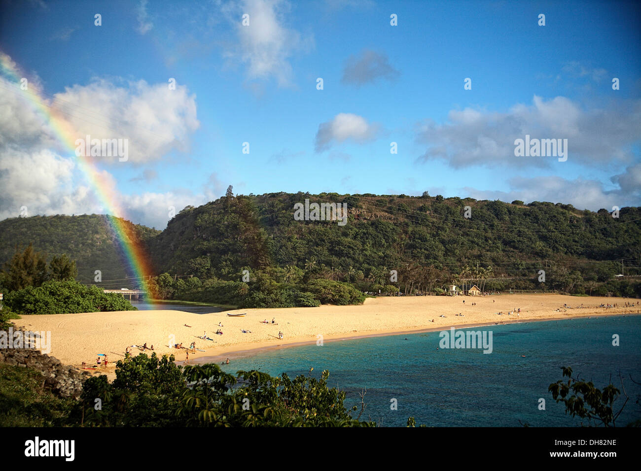 hawaii beach rainbow Stock Photo - Alamy