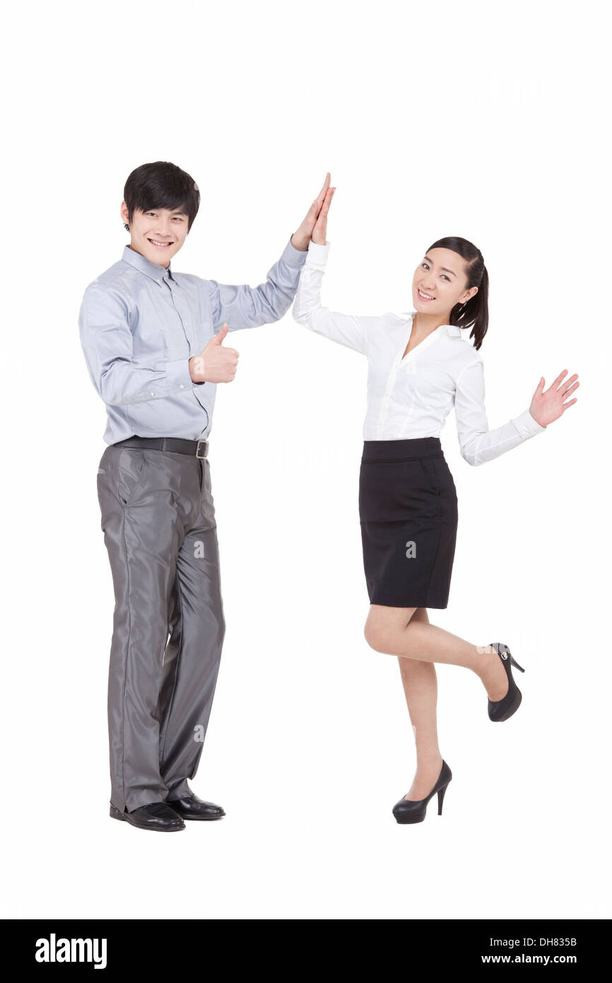 Active happy smiling woman dancing Cut Out Stock Images & Pictures - Alamy