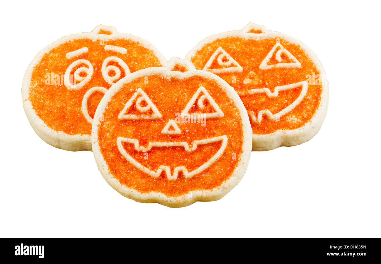 Horizontal photo of three seasonal sugar cookies isolated on white ...