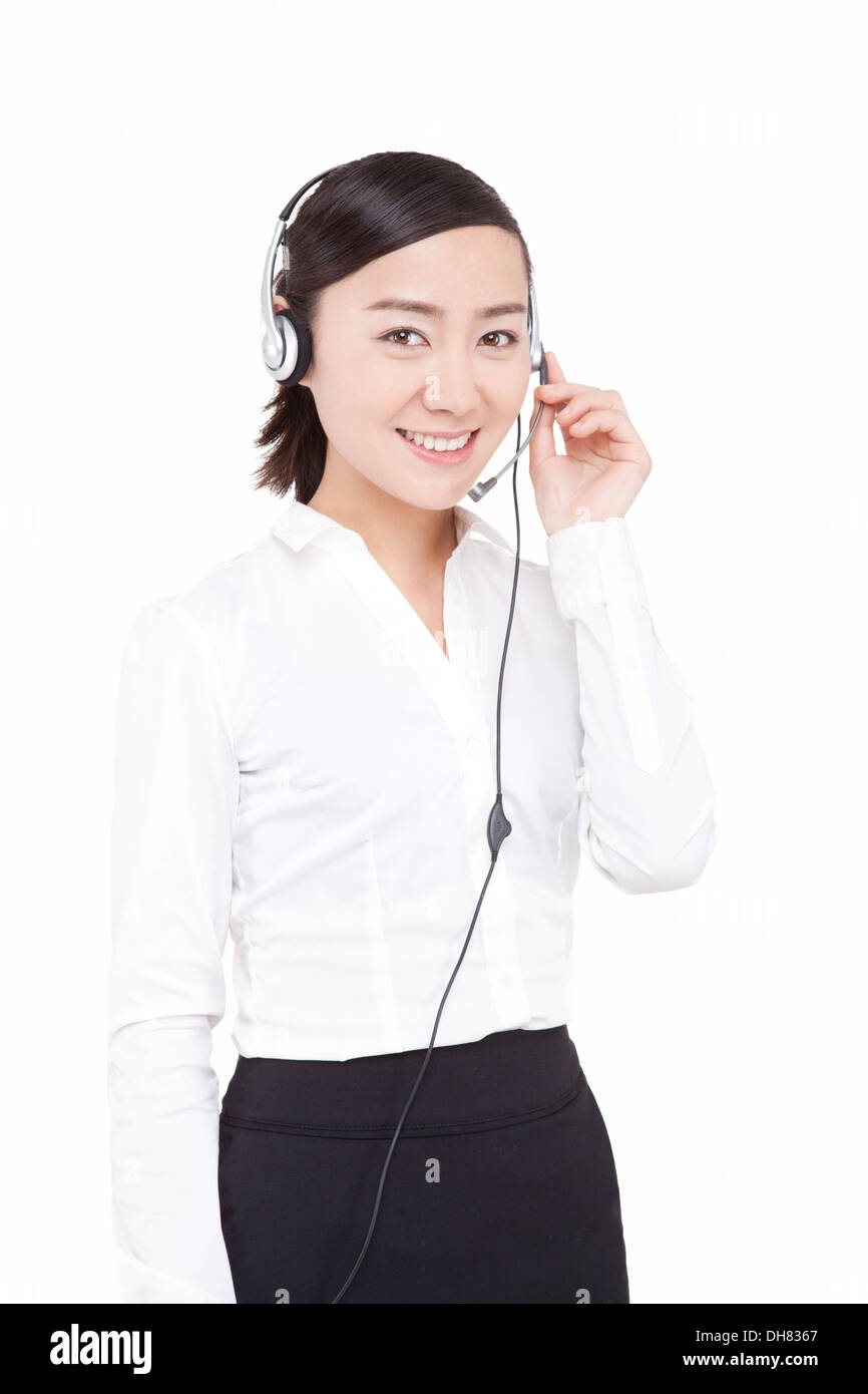 Old lady wearing headphone hi-res stock photography and images - Alamy