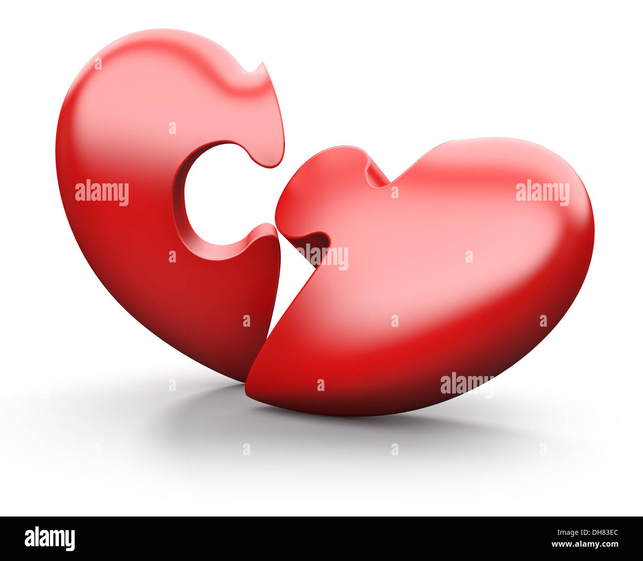 Broken jigsaw heart, isolated on white Stock Photo - Alamy