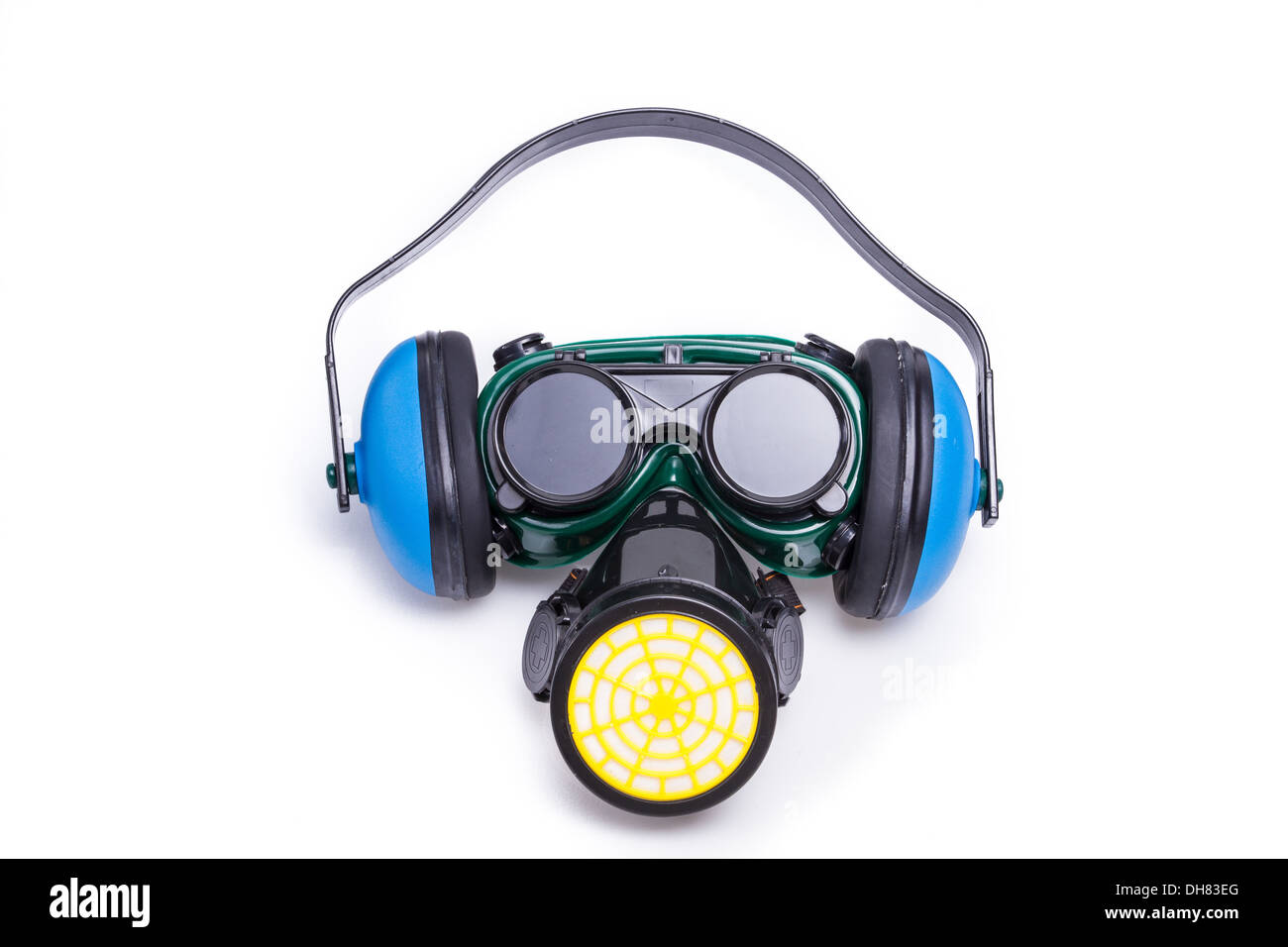 Safety Gear Mask,ear defenders and goggles Stock Photo - Alamy