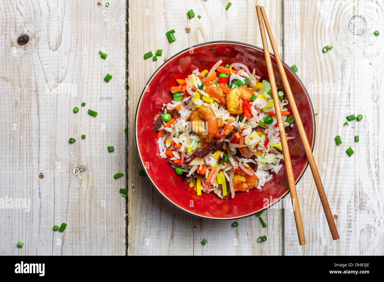 Chinese mix vegetables and rice Stock Photo - Alamy