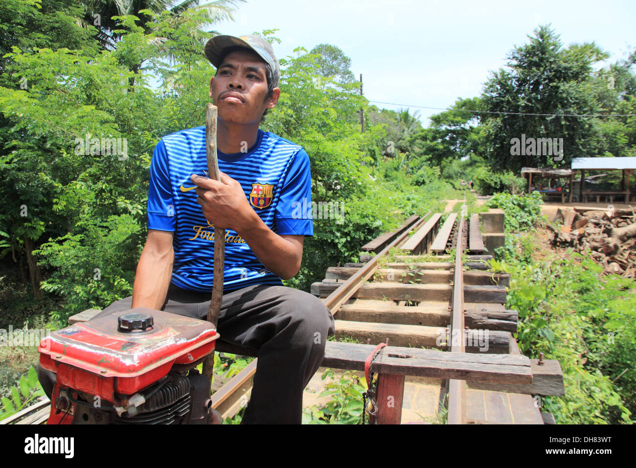 Bamboo train in Cambodia Stock Photo - Alamy