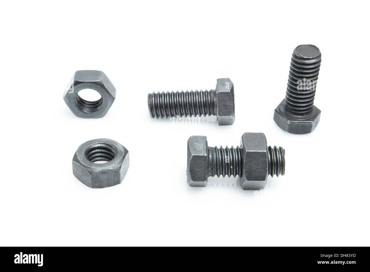 nuts and bolts isolated on a white background Stock Photo - Alamy