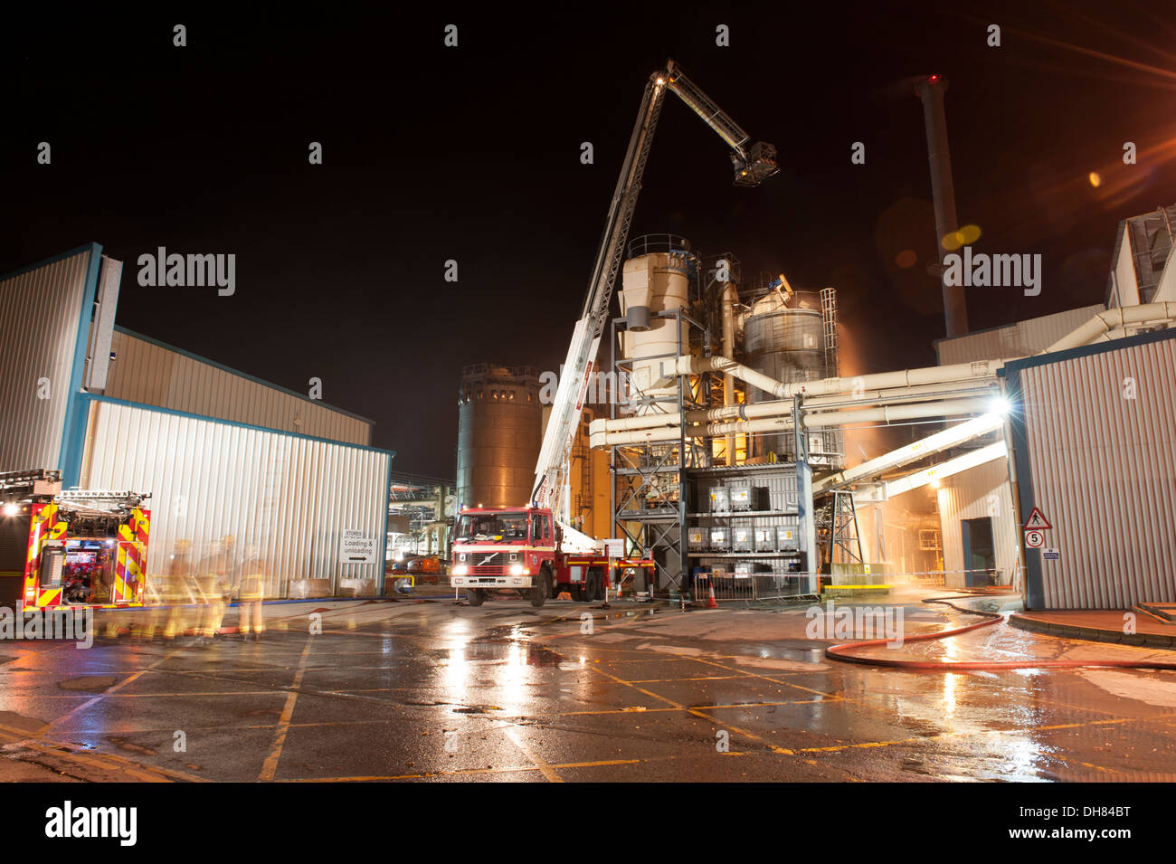 Fire Hydraulic Platform Night Factory Water Tower Stock Photo - Alamy