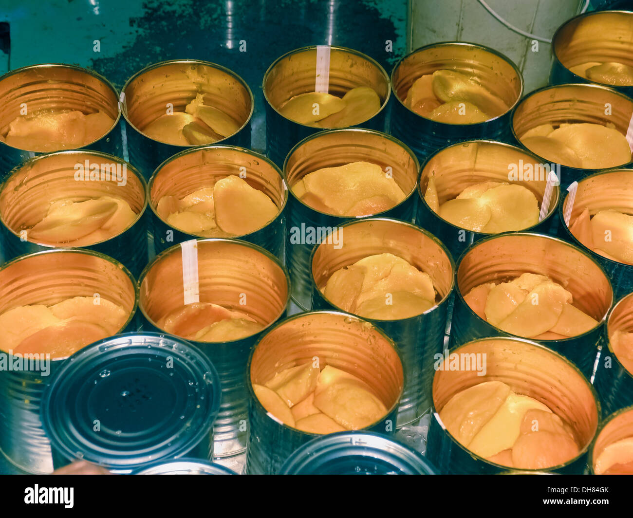 Mango-processing factory, where mangoes are processed to prepare drinks ...